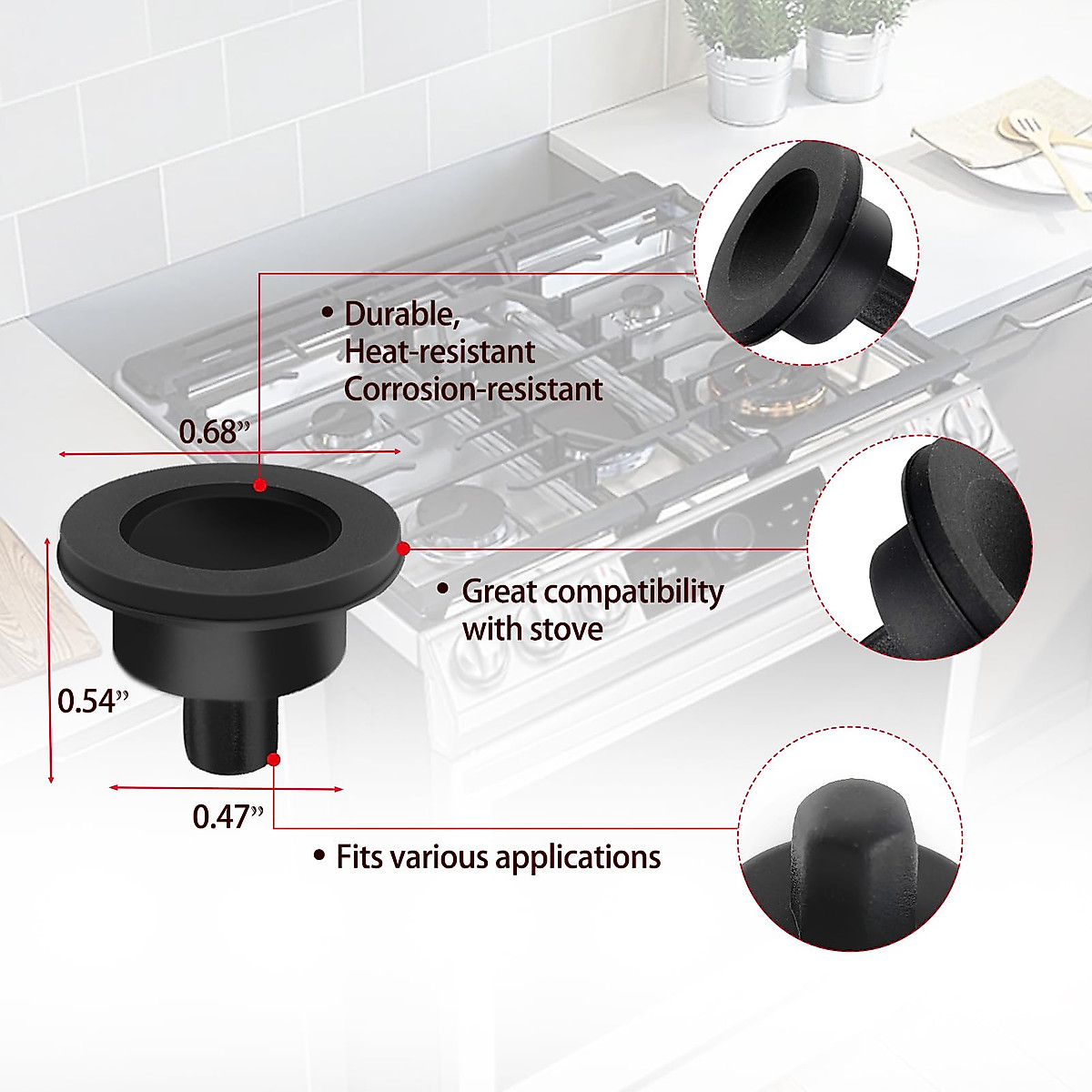 12 Pcs 815689 Grate Rubber Feet for Wolf Range Stove Parts CT Gas Cooktop Grate Rubber Feet Pad Replacement kit Wolf GR Series Gas Range Grate Rubber Feet Stove Top Protector Burner Grate Pad Grommets