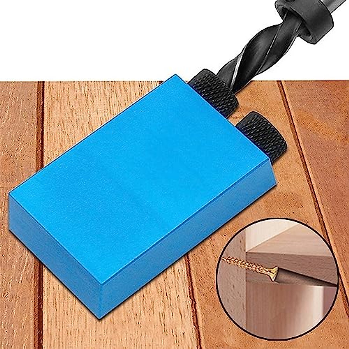 INDPROD 15pcs Pocket Hole Jig Kit-15 Degree Woodworking Inclined Hole Jig,fits 6/8/10mm Drill Bits,Angle Carpentry Locator Jig,Dowel Joints,Pocket Jig Tool with Drill Bit/F Clamp/Hex Key/Stop Collar