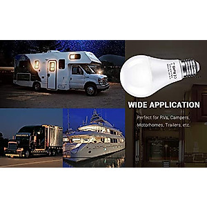 BAYSHE 12V LED Light Bulb 60Watt Equivalen E26 7W 630Lm 12 Volt Low Voltage Lights AC/DC 11-18V A19-12volt RV Marine Boat Landscape Lighting- 6 Pack(2700K Warm White)