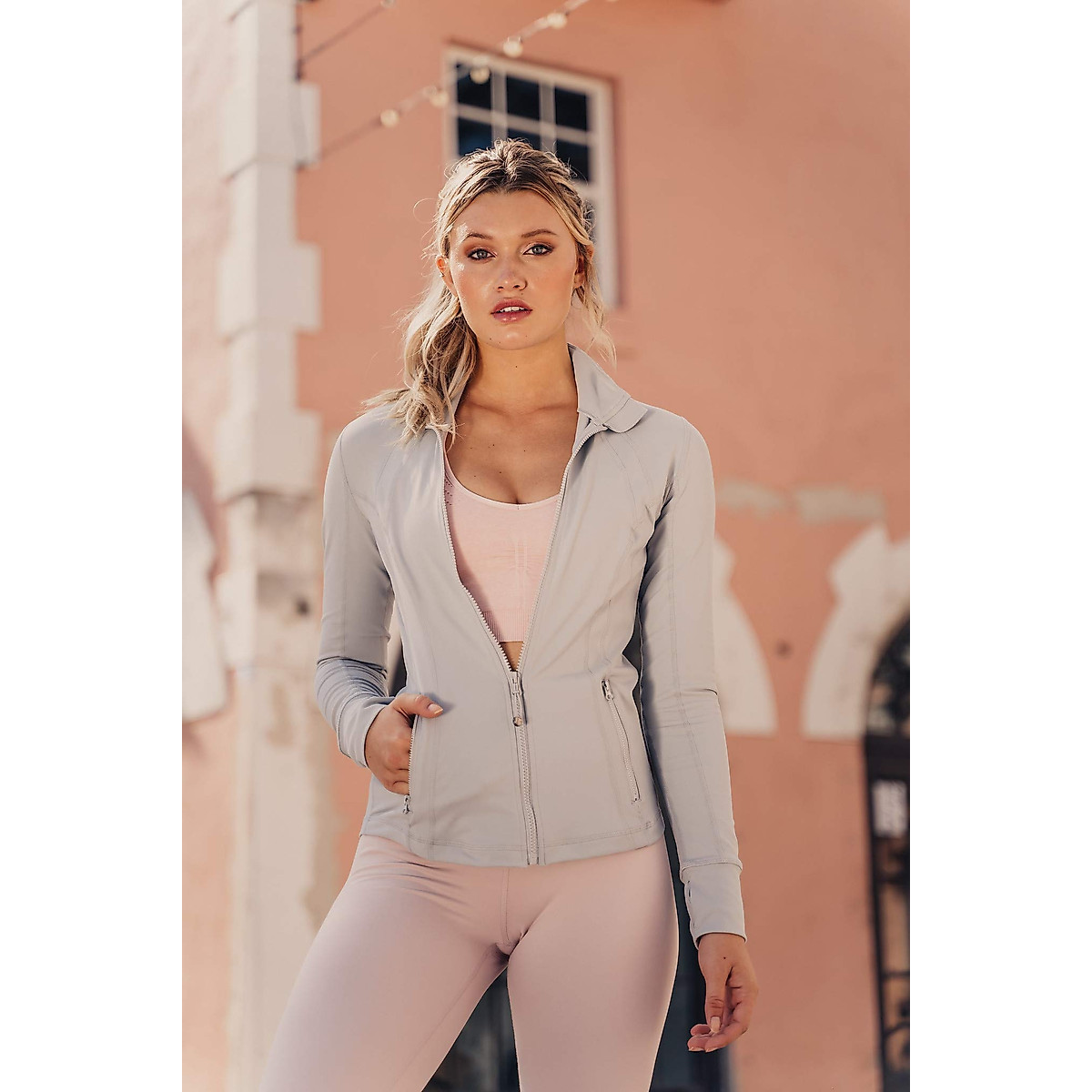 90 Degree By Reflex Women’s Lightweight, Full Zip Running Track Jacket - Black - XL