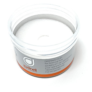 Audinell Hearing Aid Dryer Cup + Desiccant | Drying Dehumidifier Kit | Safely Removes Sweat & Moisture from Airpods, Earbuds, Earpods, in-Ear Headphones, Earphones, Earplugs | Storage Case Accessory