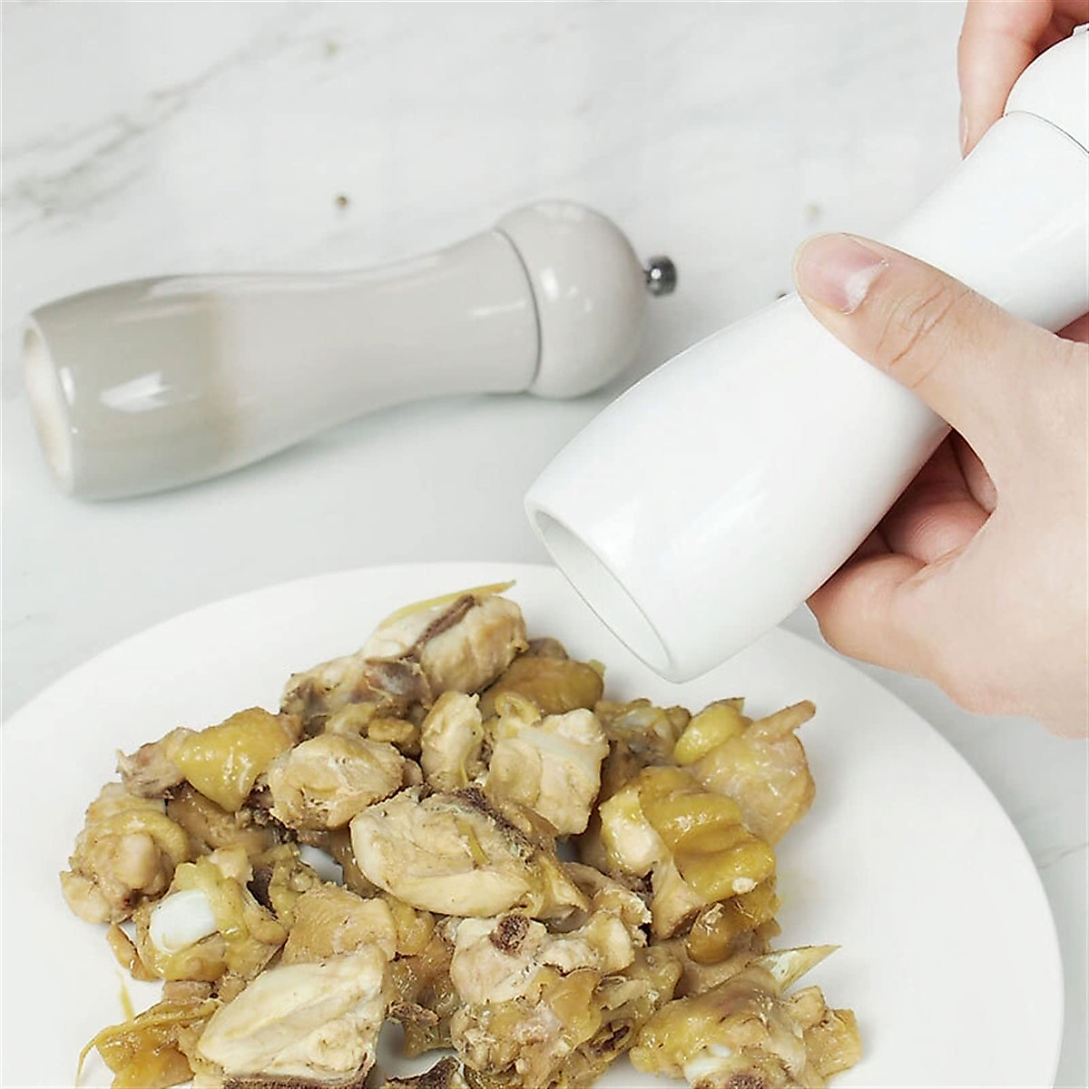 Pepper Grinder Mill Salt and Pepper Grinder with Ceramic Grinder Adjustable Coarseness Elegant Pepper Shakers Manual Pepper Grinder for Fresh Spices Fits in Home,Kitchen,Barbecue (Color : B)