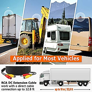 RCA Backup Camera for Trucks with 33-ft Cable and RCA Coupler - CCD Sensor - Heavy Duty