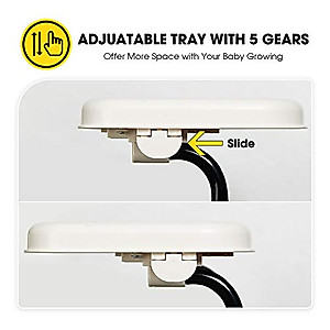 VEEYOO Baby High Chair with Removable Tray - Portable High Chair for Eating and Feeding, Indoor and Outdoor, Compact Fold, Pink