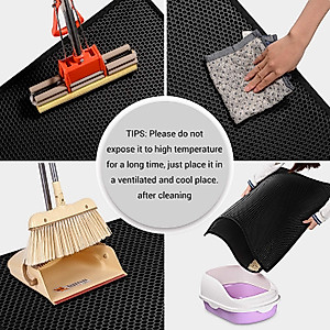 Pieviev Cat Litter Mat Double Layer Waterproof Urine Proof Trapping Mat 1 Pack (Black, 24x15 Inch (Pack of 1))