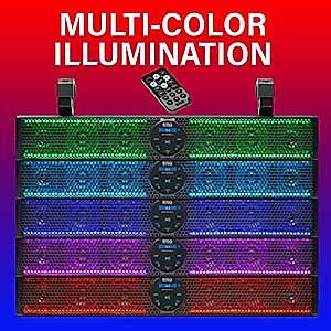 BOSS Audio Systems BRT25SLR ATV UTV Sound Bar Speaker System - 25 Inches Wide, IPX5 Rated Weatherproof, Bluetooth Audio, Amplified, 3 inch Speakers, 1 Inch Tweeters, USB Port, Multicolor Illumination