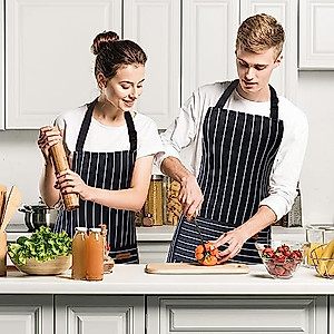 ATROPOS 2 Pieces Aprons for Women with Pockets, Aprons for Men, Womens Kitchen Apron, Cooking Apron Adjustable Bib Chef Apron(Unisex)