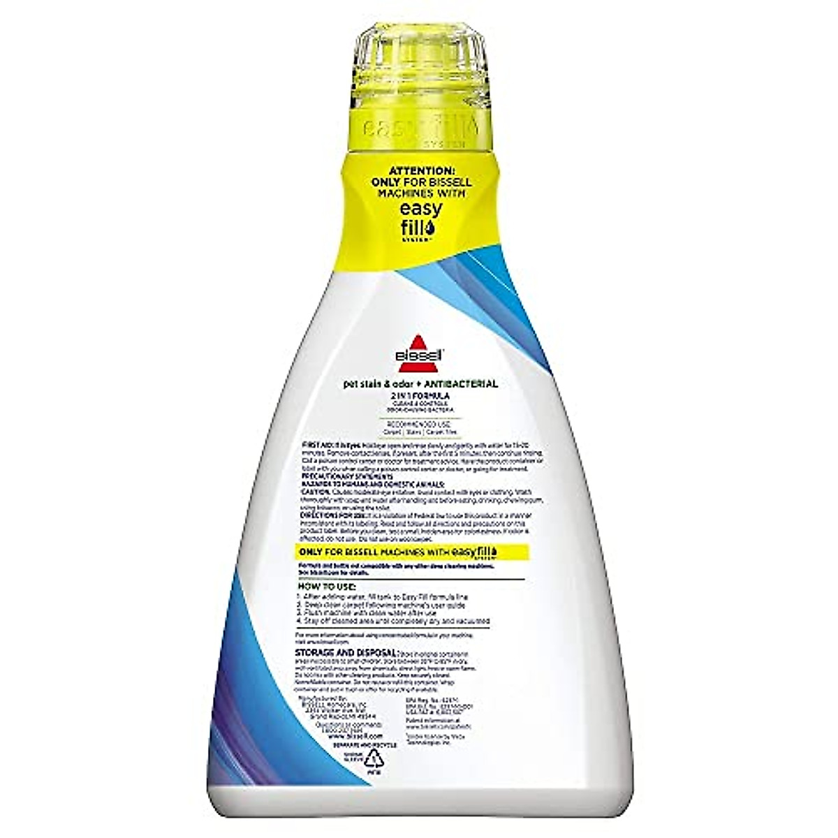 Bissell Pet Stain & Odor Plus Antibacterial 2 in 1 Carpet Formula, 1567, 40 Fl Oz