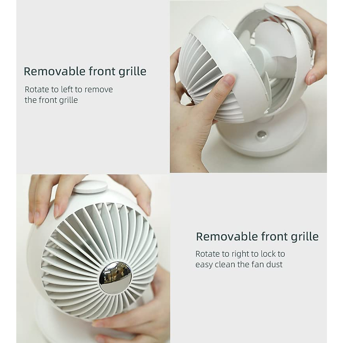 Aoodano Globe desktop fan, 5600mAh Rechargeable Desk Fan,Small Portable Table Fan with 3 Cooling Speeds,Rotation button Control Personal Fan for Home, Office, Outdoor Travel and Camping