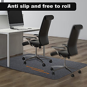 CELION Edging Office Chair Mat for Hardwood & Tile Floor, 55"x35" Computer Gaming Rolling Chair Mat, Under Desk Low-Pile Rug, Large Anti-Slip Floor Protector for Home Office (Dark Grey, 55" x 35")
