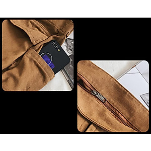 HUALEYNA Canvas Crossbody Bag for Women Large Messenger Bags Travel Shoulder Bag Multi-pocket (Black)