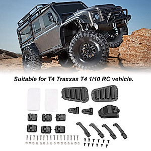 Dilwe RC Door Hinge Handle, Plastic, Car Door Hinge Handles Kit for T4 1/10 RC Vehicle Upgrade Parts, 6 Pcs/Set, Black