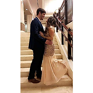 PrettyGuide Women 's 1920s Art Deco Sequin Gatsby Formal Evening Prom Dress L Champagne