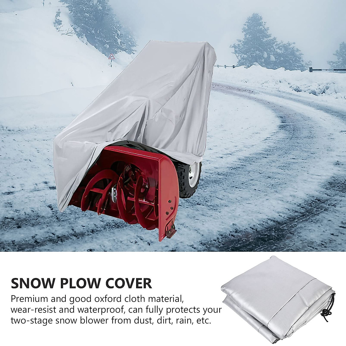 GANAZONO Snow Plow Cover Snow Blower Cover Snow Blower Protector Universal Snowblower Cover Universal Tool Eletric Lawn Mower Protective Cover for Blower Snow Removal Hood Oxford Cloth