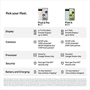 Google Pixel 6 Pro - 5G Android Phone - Unlocked Smartphone with Advanced Pixel Camera and Telephoto Lens - 256GB - Cloudy White