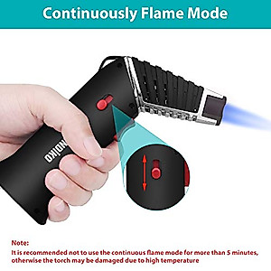 Sondiko Creme Brûlée Torch S928, Kitchen Torch Lighter with Rotatable Torch Head, Safety Lock, Adjustable Flame for Creme Brulee, BBQ, Dab(Butane Gas Not Included)