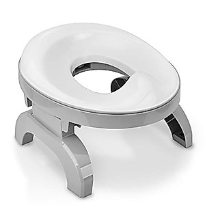 BATTOP Portable Potty for Toddler Travel Potty Training Seat Kids 2-in-1 Potty Chair Foldable Toilet Trainer with Potty Liners and Carry Bag (2-in-1 Potty seat) grey/white-2022