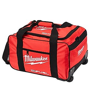 Milwaukee M18 19" Fuel Large Contractors Heavy Duty Duffel Tool Bag with Wheels, Red