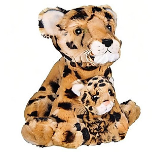 Rhode Island Novelty 11 Inch and 5 Inch Birth of Life Cheetah - Mom/Dad Cheetah with Baby Cheetah Plush
