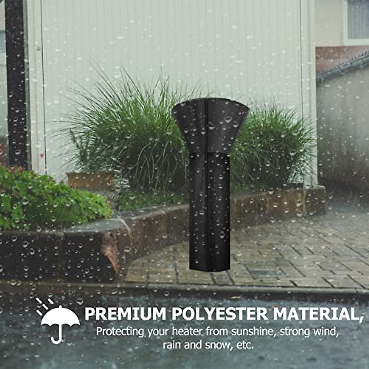 Angoily Cover Outdoor Covers Heater Standing Garden Use Oxford Resistant for Features Snow- Patio with Fabric Zipper Proof Heaters Wind-