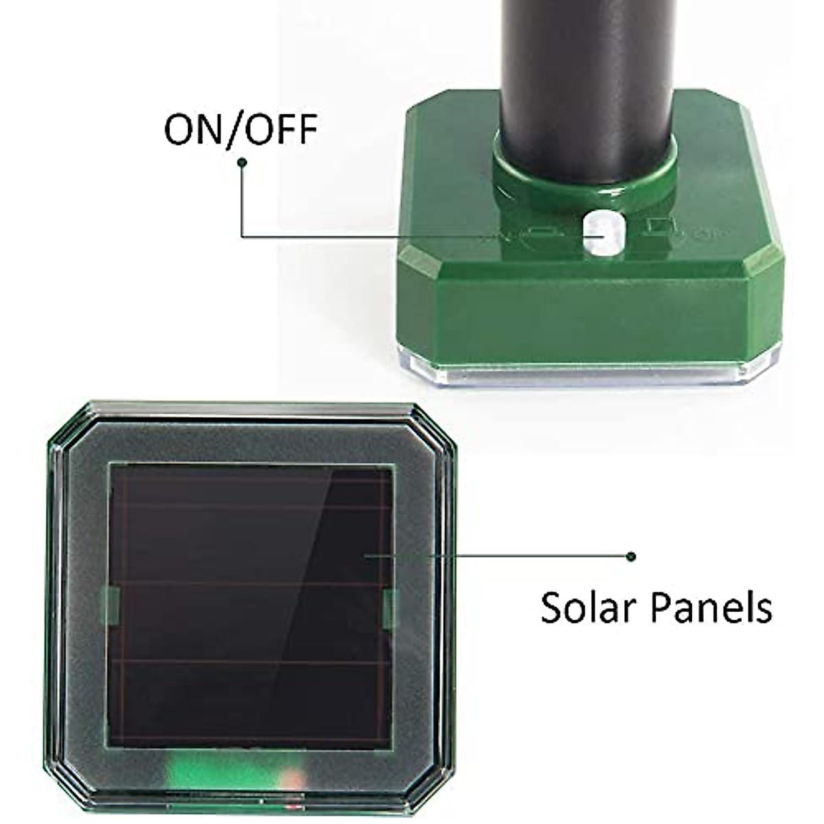 Solar Sonic Mole Repellent 4 Pack Gopher Repellent Groundhog Detergent Protect Outdoor Lawn and Garden