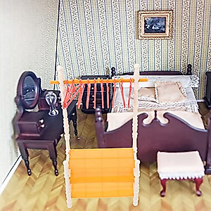 Toyvian Mini Clothes Hanger Rack Doll Dress Up Storage Rack Mini Shoe Rack for Doll Mini Clothes Rack Clothing Rack with Storage Shelf Miniature Wardrobe for Dollhouse, 10.22in