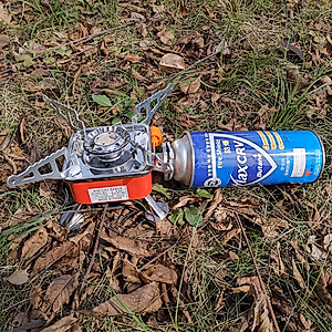 AIROKA Lightweight Square 2800W Gas Furnace Portable Camping Stove with Piezo Ignition Folding Windproof Backpacking Stove Strong Firepower Burner for Outdoor Hiking Cooking