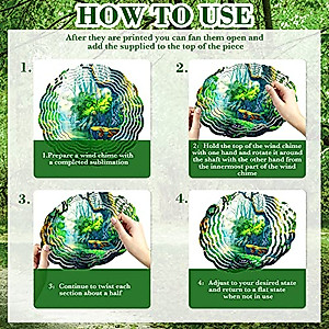 Remerry 10 Pcs 10 Inch Sublimation Wind Spinner Blanks, 3D Aluminum Double Sided Circle Sublimation Wind Powered Kinetic Sculpture, Hanging Outdoor Spinner Suspension Trim for Yards and Garden()