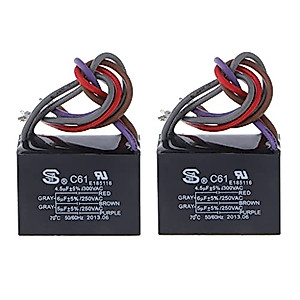 ANG-puneng 2Pcs CBB61 Ceiling Fan Capacitor Electrical Power Relay Connecting Capacitor 4.5uf+6uf+5uf 5 Wire 250V