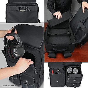 GOgroove DJ Controller Backpack - DJ Mixer Case Compatible with Pioneer DJ DDJ 400 DJ Controller, DJ Headphones, Controller Stand, and More DJ Equipment with Customizable & Scratch Resistant Interior