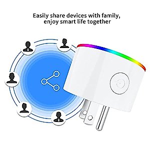 WiFi Smart Plug with Socket tuya Smart Life app Remote Control Outlet Compatible with Alexa and Google Home dimmable RGB LED Night Light