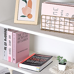 BAKHUK Grip Shelf Liner, Non-Adhesive 17 Inch x 25 Feet Cabinet Liner Durable Organization Liners for Kitchen Cabinets Drawers Cupboards Bathroom Storage Shelves (White)