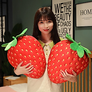 XIYUAN 20 inch Strawberry Pillow Fruit Children's Pillow Filled Strawberry Plush Pillow Super Soft Pillow Cushion for Boys and Girls Room Decoration Gift