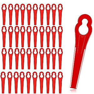 100PCS Lawn Mower Plastic Blades, Mower Cutter Blade Plastic Machine Trimming Blades Replacement Plastic Blades Accessories Trimmer Grass Mowing Nylon Blades Compatible for STIHL Polycut 2-2, Red
