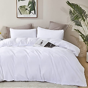 CLOTHKNOW White Comforter Set California King White Bedding Comforter Sets White Bed Comforter Sets White Comforter 3Pcs White Comforter Sets Cal King