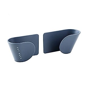 Lid Rack Perforation-free Wall-mounted Pot Cover Storage Rack Household Multifunctional Pot Cover Shelf (Color : Blue)