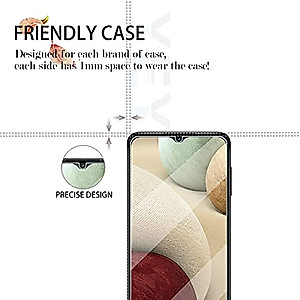 Galaxy A12 Tempered Glass Screen Protector + Camera Lens Protectors by YEYEBF, [2+2 Pack] [3D Glass] [Bubble-Free] [Anti-Glare] for Samsung Galaxy A12