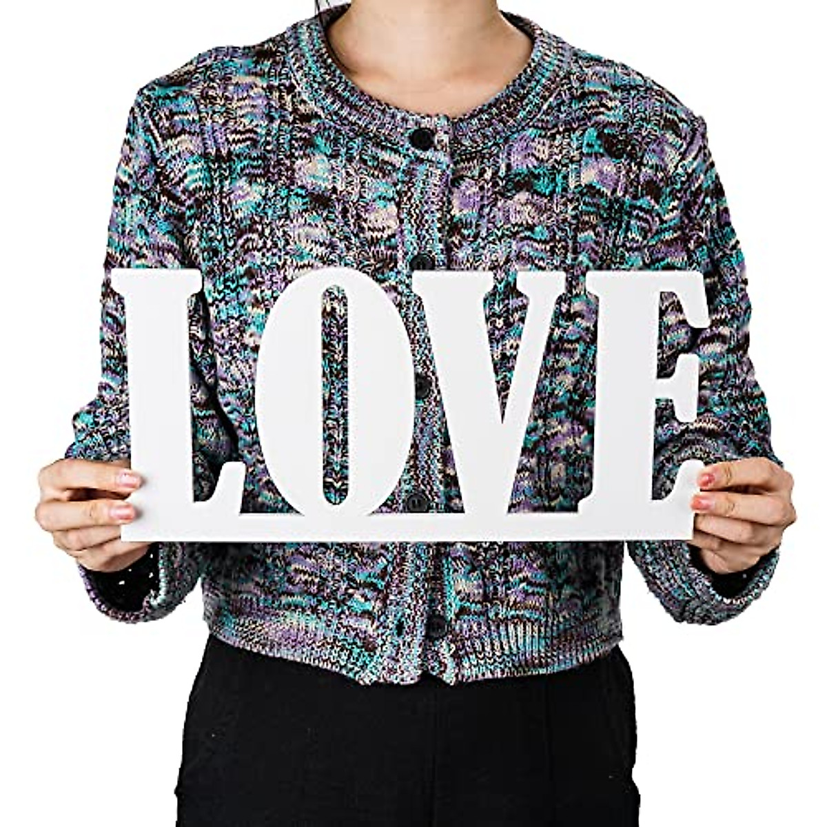 LOVE BABY Wooden Letter Block Sign for Baby Shower, Birthday Party, Gender Reveal Table Decorations – by ZouYee（White)