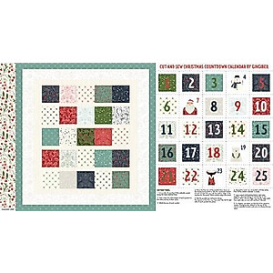 FlashPhoenix Quality Sewing Fabric - Merrymaking Advent Calendar Panel by Gingiber 24 x 44 Inch
