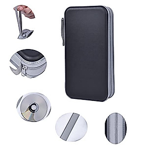 UENTIP 96 Capacity CD Case,CD/DVD Book,Hard Plastic CD Organizer CD Holders Storage Cases(96, Black)