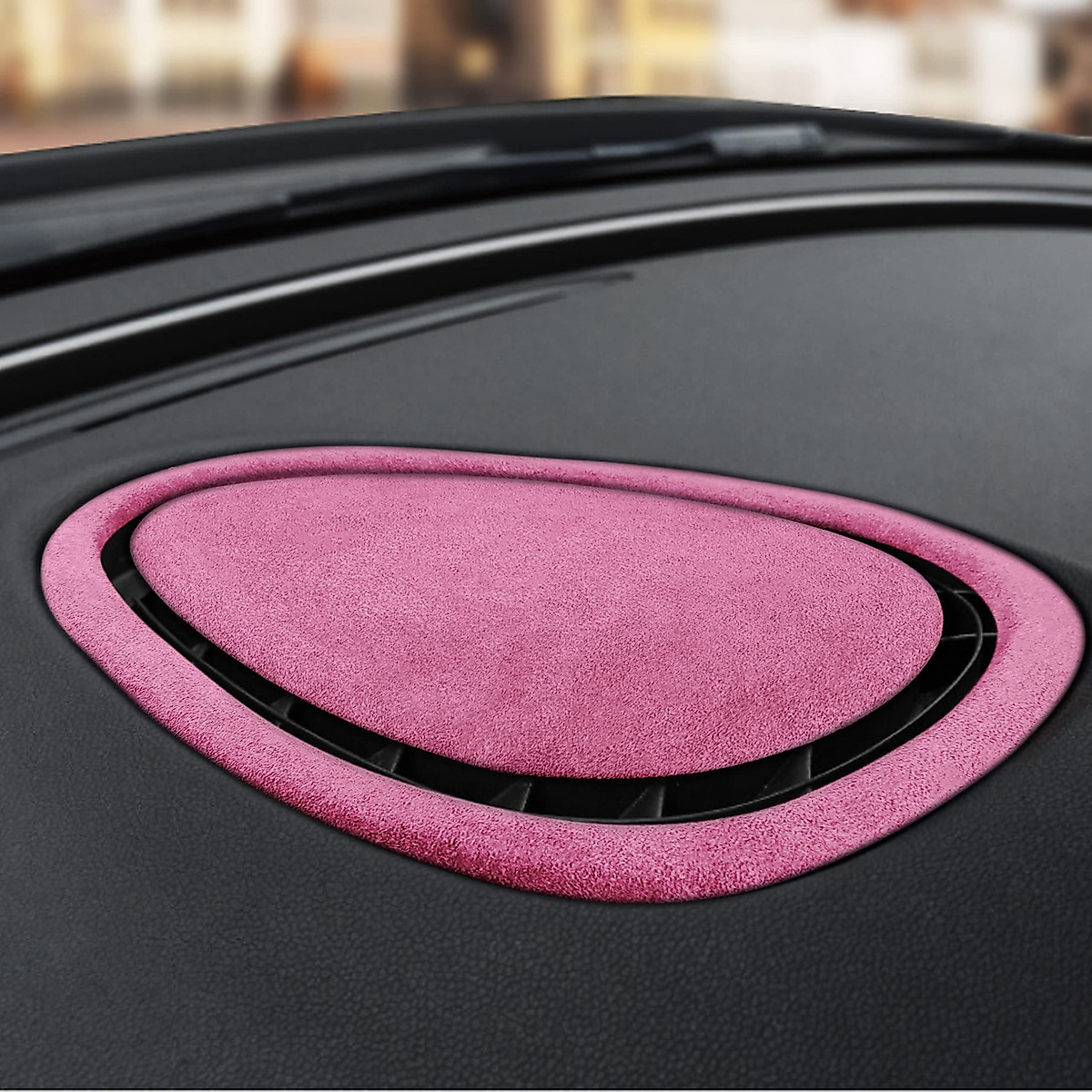 Toworldit Alcantara Dashboard Air Conditions Outlet Vent Decoration Trim Cover Compatible with BMW Mini Cooper F54 F55 F56 F57 2014-2020 (Pink)