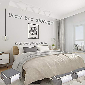 Qozary 3 Pack Large Storage Bags for Comforters, Blankets, Clothes, Quilts and Towels, Better and Sturdy Under Bed Organizer Bag for Closets, Bedrooms (Gray, Extra Large - 105L - 27.5 x 11.8 x 19.6")