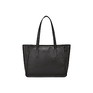 Longchamp 'Le Foulonne' Large Leather Shoulder Tote Handbag, Black