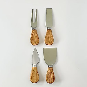 Charcuterie Board Set - Cheese Board and Knife Set - 4pc Cheese Knife Set - Cheese Boards Charcuterie Boards - Decorative Serving Trays Board for Charcuterie - Wood Charcuterie Boards