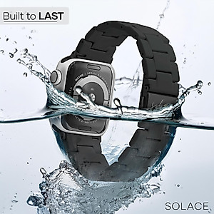 Solace Bands Lightweight Perma Watch Band - Compatible with Apple Watch Bands for Women and Men, iWatch Bands for 38mm 40mm 41mm 42mm 44mm 45mm 49mm Ultra, SE and Series 8 7 6 5 4 3 2 1 (Matte Solid)