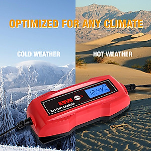 BIG RED TAM4DVLR Torin Portable 6V and 12V, 2/4-Amp Trickle Charger/Battery Maintaince: Fully-Auto Smart Battery Charger, Battery Desulfator with Temperature Compensation