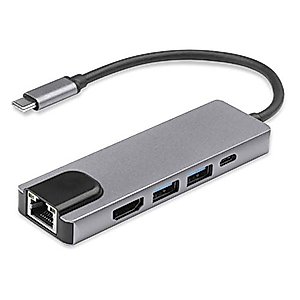 XUNMAIFHB Portable Docking Station,Type-c Dock Type-c to hdmi Type-c hub+ Network Card Type-C to Gigabit Network Card HD Fast Transmission