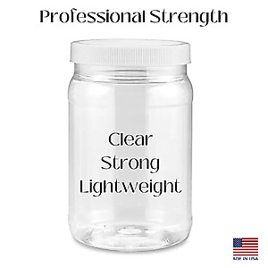 Smart Solutions Clear Plastic Mason Jars (32 oz 6 Pack)