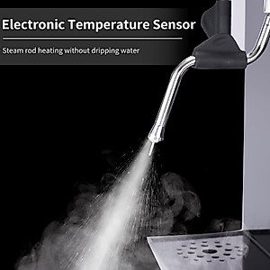 LesNau Commercial Milk Frother, Automatic Steam Boiling Water Machine 110V 2500W Electric Steam Milk Frothing Machine Espresso Coffee Milk Foam Machine Steamer with LED Display for Coffee Tea Shop