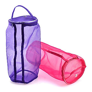 Ciieeo Storage Bag Empty Yarn Container Yarn Tote Bag Yarn Mesh Bag Knitting Yarn Bag Shearling Handbag Tote Bag with Zipper Knitting Holder Yarn Storage Travel Purple Organizer to Weave